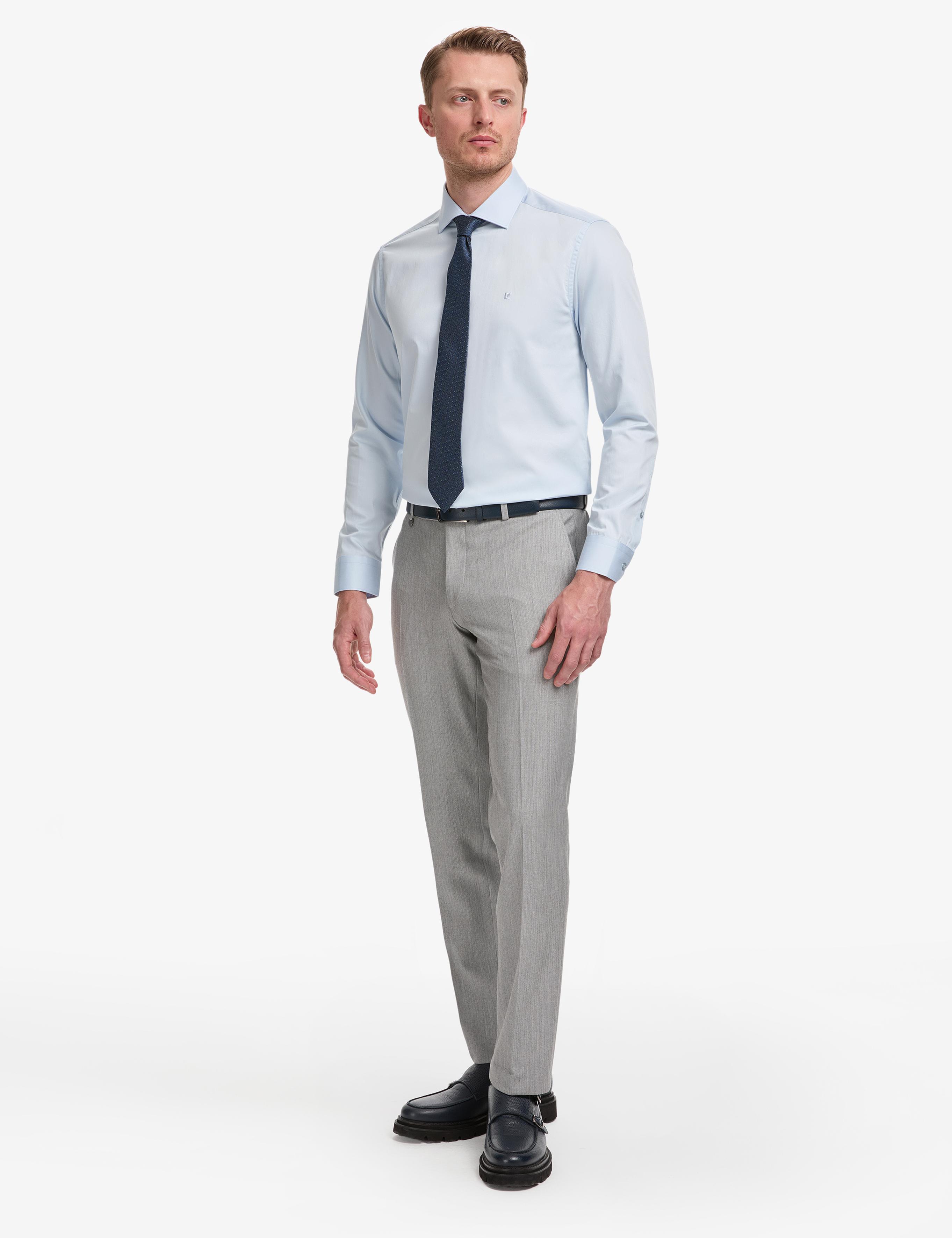 Açık Mavi İtalyan Yaka Slim Fit Basic Gömlek | 50325328001 - Pierre Cardin